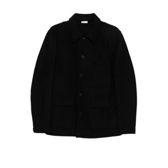 Dries Van Noten Schwarze Knopfjacke mit aufgesetzten Taschen - - Jackets - Herren - Schwarzk - M