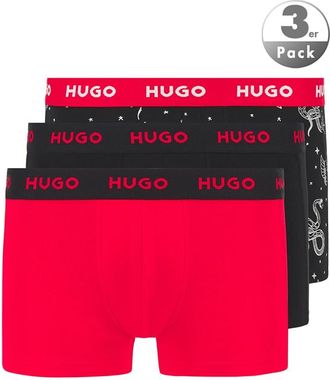HUGO BOSS Herren Trunks rot Baumwolle & Mix Gemustert,unifarben