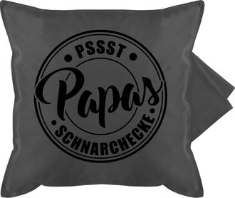 Shirtracer Kissenbezug - zum Vatertag - Papas Schnarchecke Badge I Papa Geschenk Geburtstag I Weihnachten - 50 x 50 cm - Grau - papakissen geschenke für vater va