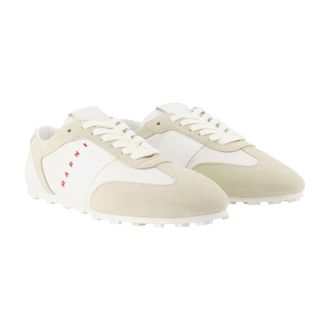 Marni Womens Sneakers - Marni Leather White Lambskin Shoes