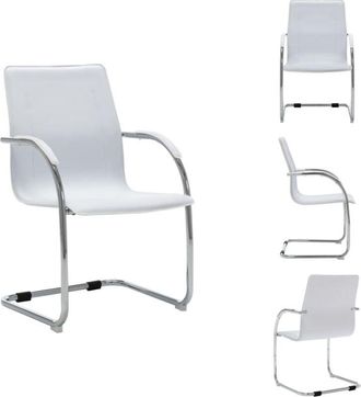 vidaXL Vidaxl - Freischwinger Bürostuhl Weiß Kunstleder - Freischwinger Bürostuhl - Bürostuhl Weiß - Schreibtischstuhl - Designerstuhl - Office Chair