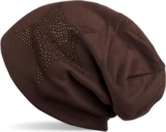 styleBREAKER M&uuml;tze Warme Beanie M&uuml;tze mit Strass Stern