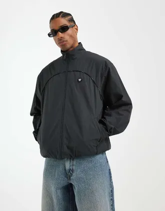 Wood Wood Double A By Wood Wood - Frankie - Veste zipp&eacute;e &agrave; col chemin&eacute;e en coton - Noir