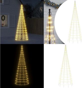 vidaXL LED-Weihnachtsbaum f&uuml;r Fahnenmast 550 LEDs Warmwei&szlig; 300 cm - Vidaxl
