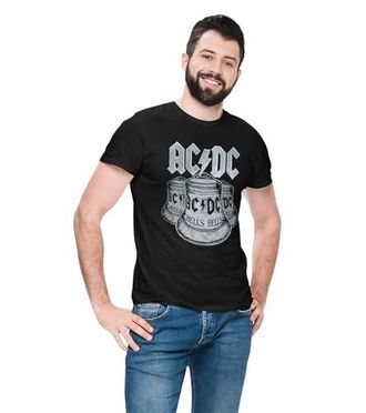 AC/DC Legend Icon Officiel AC/DC imprim&eacute; T-Shirt pour Homme Col Ras du Cou Manches Courtes Coton Coupe r&eacute;guli&egrave;re,Hells Bells_N,Taille M