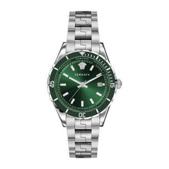 Versace Herren Hellenyium Uhr Gr&uuml;nes Zifferblatt - - Accessories - Herren - Grau - ONE SIZE