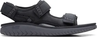 Clarks Herren Wesley Bay Sandale, Schwarz, 42 EU