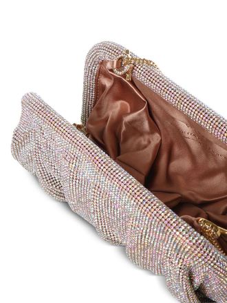 Benedetta Bruzziches Crystal-Studded Metal Mesh Clutch - Multicolor