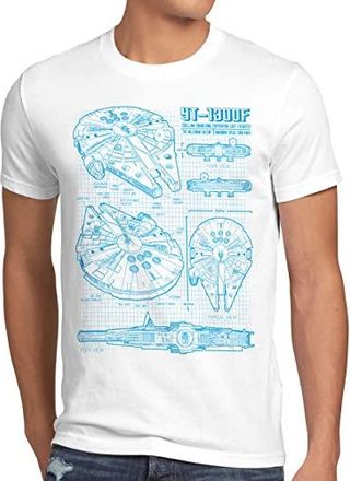 style3 Faucon Millenium Homme T-Shirt darth solo han corellienne, Taille 3XL;Couleur Blanc