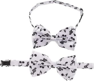 Garneck 2 pi&egrave;ces Noeud Cravate Musique Polyester Motif Notes D&eacute;coratif Accessoire F&ecirc;te &Eacute;l&eacute;gance Facile &agrave; Porter et Assortir