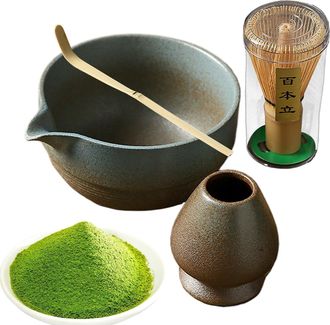 Generic Matcha-Schalen-Set, Matcha-Tee-Schneebesen | Matcha-Set für Zeremonie-Matcha-Liebhaber, Matcha-Schüssel mit Ausgießer, Matcha-Schneebesen, Schaufel un