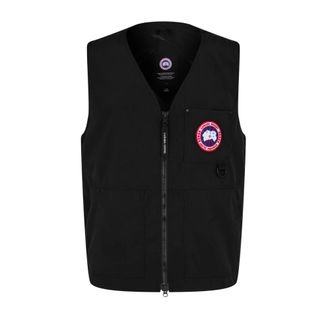 Canada Goose Logo Weste Schwarze Jacke Rei&szlig;verschluss - - Jackets - Herren - Schwarzk - S