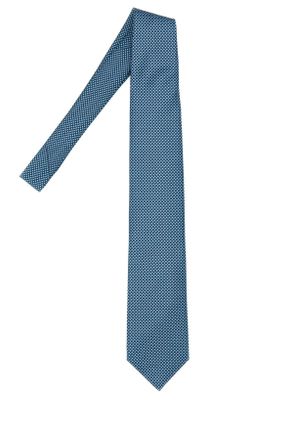 Brioni Diamond Jacquard Silk Necktie - Blue