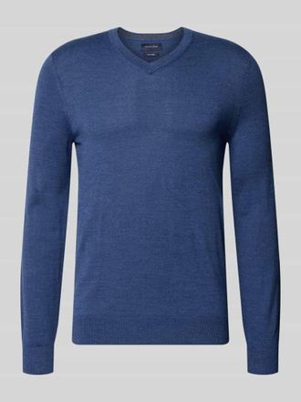 Christian Berg Strickpullover aus Woll-Mix mit V-Ausschnitt