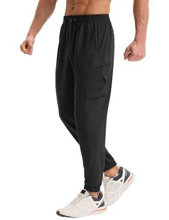 Baleaf Baleaf Pantalon imperm&eacute;able pour homme avec poches &agrave; fermeture &eacute;clair pour randonn&eacute;e, marche, jogging, voyage, golf Pantalons UPF50+ &agrave; s&eacute;chage rapide,