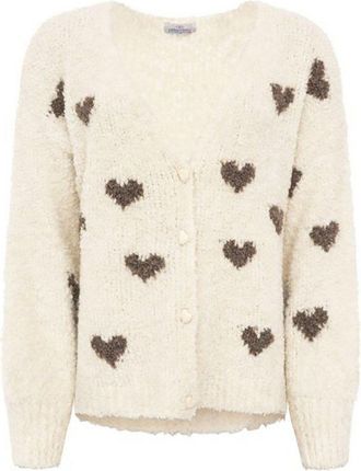 Zwillingsherz Cardigan Herzen mit Wollanteil, Herzen und Kn&ouml;pfen