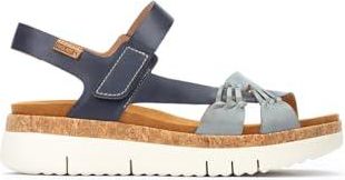 Pikolinos Sandales &agrave; Semelles compens&eacute;es en Cuir Palma pour Femme Color Denim