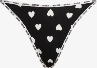Moschino String imprim&eacute; en microfibre - Noir