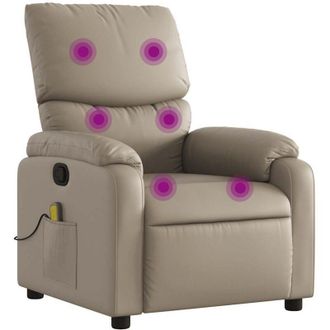 vidaXL Massagesessel Cappuccino-Braun Kunstleder Vidaxl