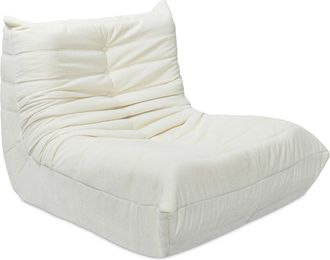 Habitat et Jardin Sessel aus Strukturiertem Stoff Velasca - 95 x 100 x 75 cm - Cremefarbe