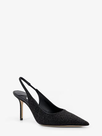 Jimmy Choo London Womens Leather Pumps Love Black Glitter High Heel Shoes