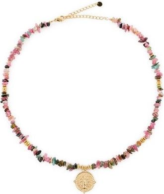 Au Printemps Paris Collier en pierre de gemmes