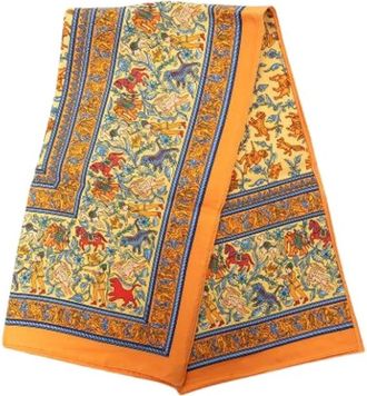 Herm&egrave;s Pre-owned Chasse En Inde Scarf - - Pre-owned - Damen - Orange - ONE SIZE