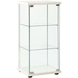 vidaXL Armoire de rangement Verre trempé Blanc Vidaxl