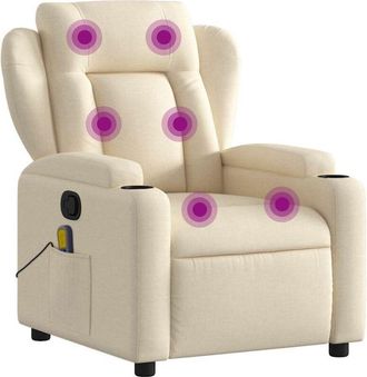 vidaXL Massage-Relaxsessel, cremefarbener Stoff vidaXL