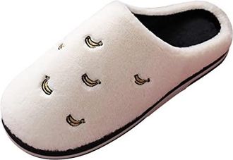 Generic Jolis chaussons dint&eacute;rieur &agrave; semelle &eacute;paisse - Motif p&ecirc;che - Chaussons moelleux &agrave; enfiler avec dessous doux et confortable - En coton doux et chaud, N