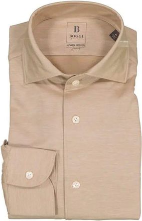 Boggi Milano Herren Hemd beige meliert
