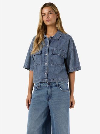 Noisy May Jeansbluse NMENZA S/S REG CROP SHIRT MG004MB NOOS