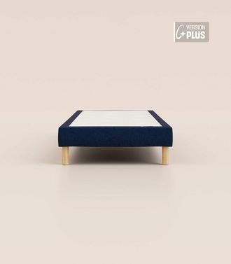 Tediber Sommier tapissier 80x200 cm Plus - Bleu - Bois responsable - Qualit&eacute; h&ocirc;teli&egrave;re - Fait en France et en Belgique - Tediber