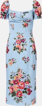 Dolce & Gabbana Bedrucktes Midikleid aus einem Seidengemisch