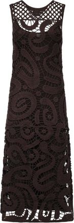 Pinko Pinko, Femme, Robes, Brun, Taille: 40 FR Robe sans Manches D&eacute;tails Crochet