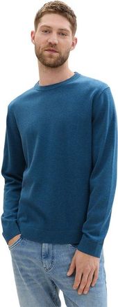 Tom Tailor Herren 1039805 Strickpullover mit Crewneck, 36295 - Dark Teal Melange, S