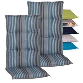 Beo Hochlehner-Auflagen 2er Set UV-best&auml;ndig Turin | Made in EU Premium-Qualit&auml;t | Gartenstuhl-Auflagen waschbar | Atmungsaktive Stuhlauflagen Hochlehner 