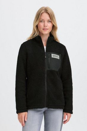 Oxmo Pl&uuml;schjacke OXAbby Gem&uuml;tliche Pl&uuml;schjacke mit Paspeltaschen