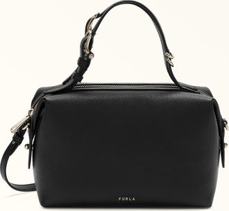 Furla Double Boston-tasche Nero Schwarz Night-kalbsleder Damen