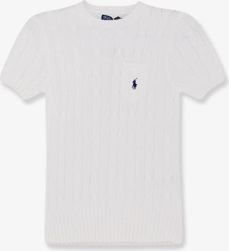 Ralph Lauren Cotton sweater with contrasting embroidered logo - POLO RALPH LAUREN - gender_Woman