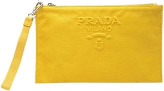 Prada Sac pochette Pre-owned en toile - Femme - Pre-owned - Jaune - Taille: ONE Size