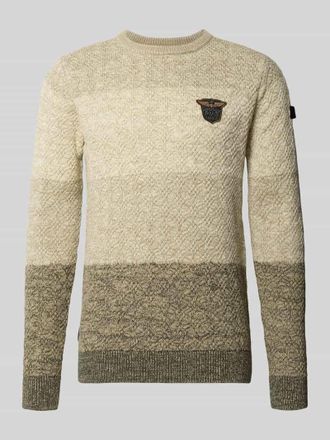 PME Legend Regular Fit Strickpullover aus reiner Baumwolle mit Label-Detail