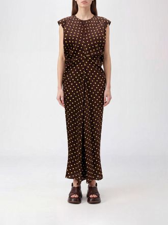 Marni Midi-Tunika aus Seidenmix mit Polka-Dots, gepolsterten Schultern und Bindeband