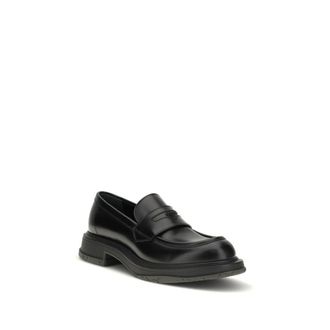 Gucci Mens Black Calf Leather Bos Taurus Slip-On Loafers