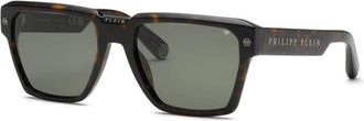 Philipp Plein Homme, Accessoires, Brun, Taille: 58 MM Spp201V 0722 Lunettes de soleil