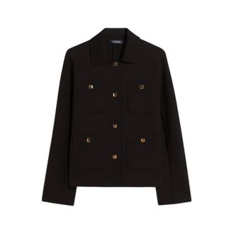 Max Mara Femme, Vestes, Noir, Taille: 44 FR Veste Boxy-fit en jersey scuba