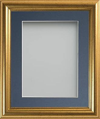 Frame Company Eldridge Bilderrahmen mit blauem Passepartout, 22,9 x 17,8 cm, für 15,2 x 10,2 cm, mit Plexiglas