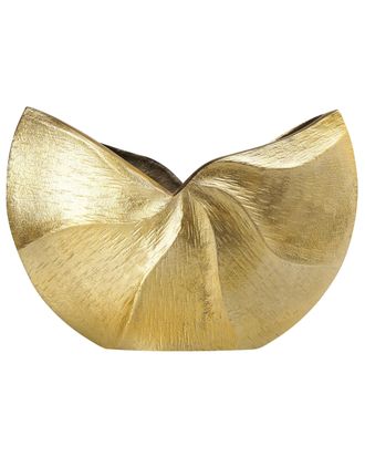 Beliani Blumenvase Aluminium Gold 26 cm Handarbeit Dekoration edel Hattusa