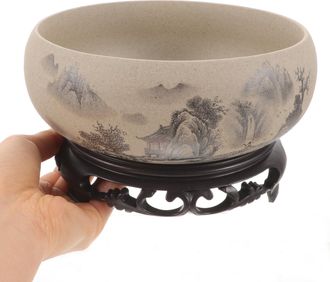 Yardwe 1Satz Keramischer Blumentopf mit Chinesischem Design Hydroponische Pflanzschale für Bonsai und Sukkulenten Dekorativer Pflanztopf für Zuhause Garten u