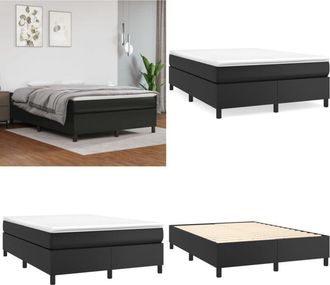 vidaXL Boxspringbett mit Matratze Schwarz 140x200 cm Kunstleder - Boxspringbett - Doppelbett - Bettenrahmen - Kunstlederbett - Matratze - Home & Living